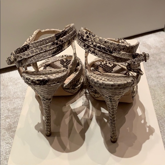 Jimmy Choo | Shoes | Jimmy Choo Snake Print Leather Heel | Poshmark